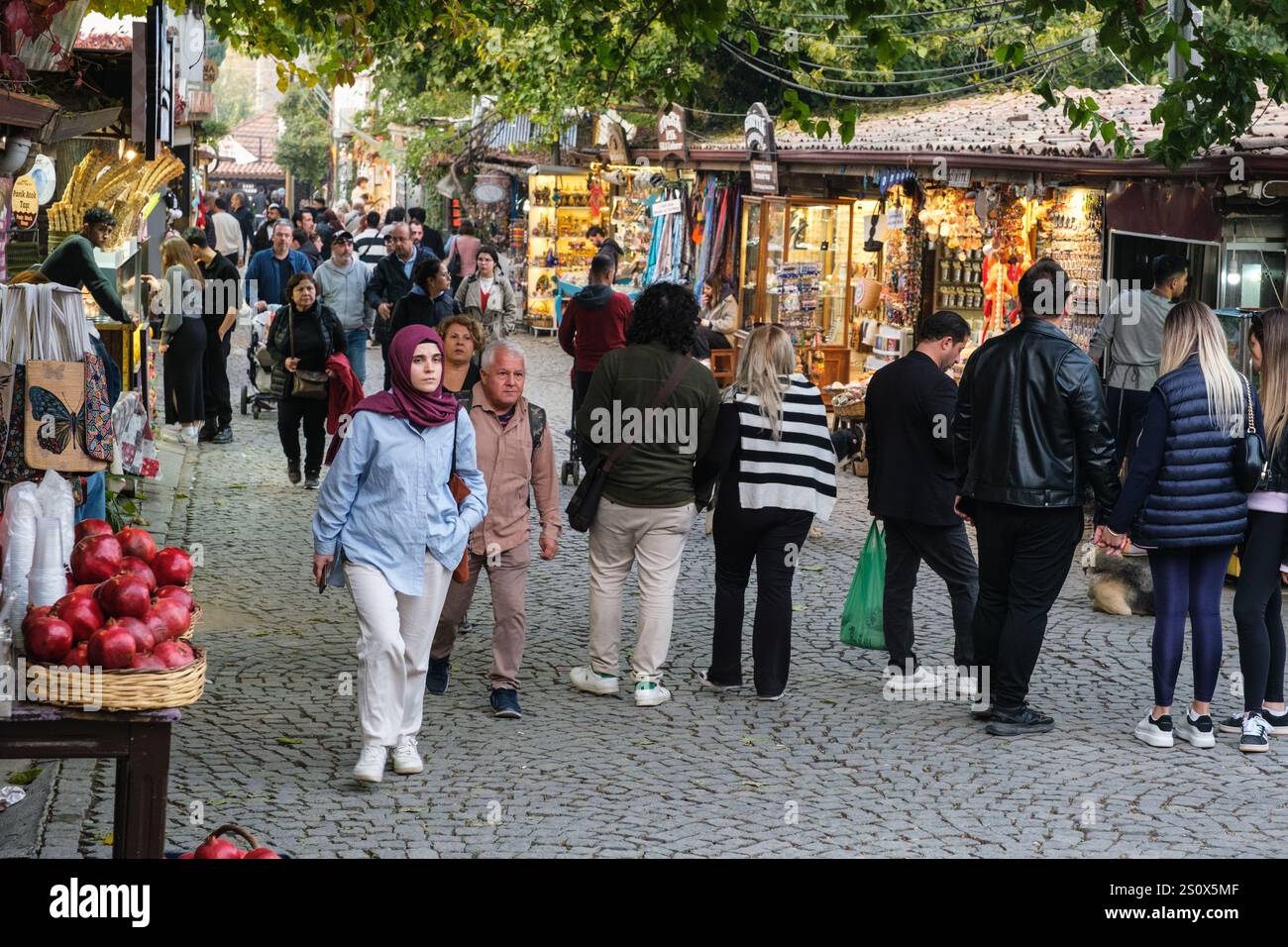 Turkey, Turkiye. Village of Sirince. Street Scene Showing Weekend ...