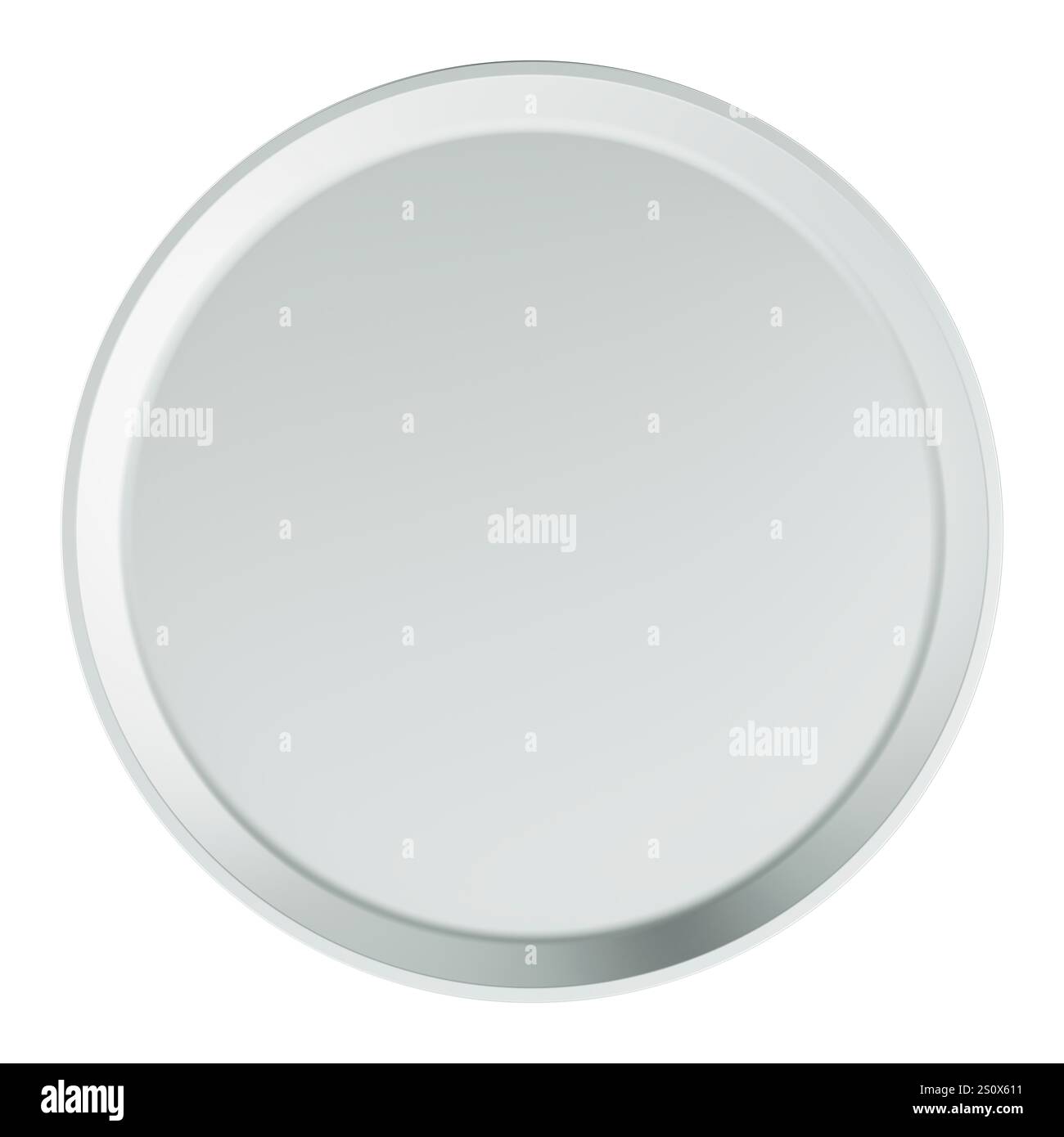 Empty Serving Tray, from stainless steel, top view. 3D rendering ...