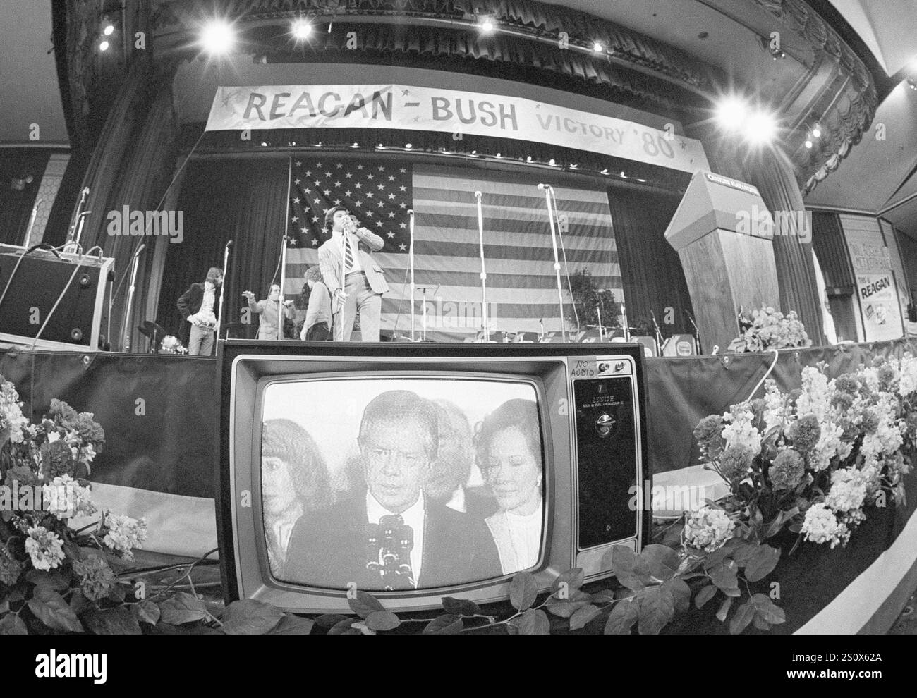 FILE - President Jimmy Carter on television at the Reagan-Bush team's ...