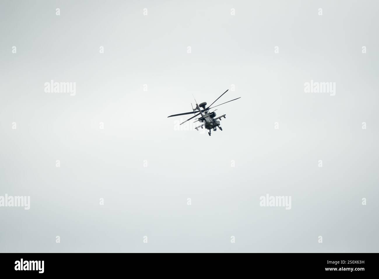 close-up front view of a British army Boeing Apache Longbow Attack ...