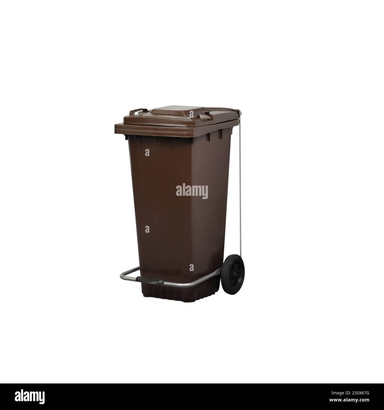 Durable Brown Residential and Commercial Waste Bin with Wheels for Easy ...