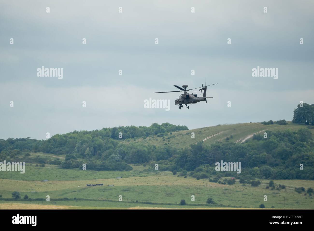 close-up front view of a British army Boeing Apache Longbow Attack ...