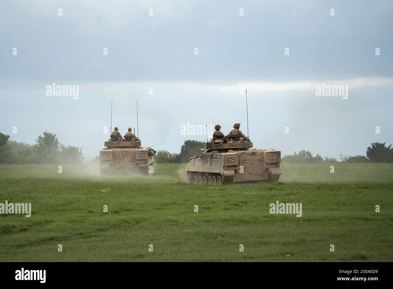 a pair of British army Warrior FV510 Infantry Fighting Vehicles in ...
