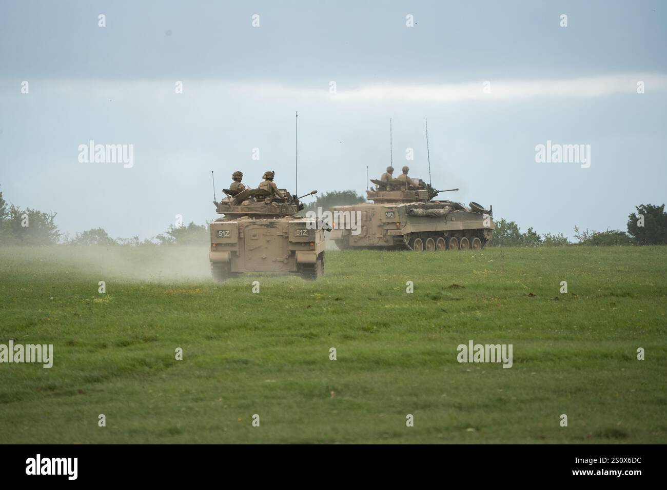 a pair of British army Warrior FV510 Infantry Fighting Vehicles in ...