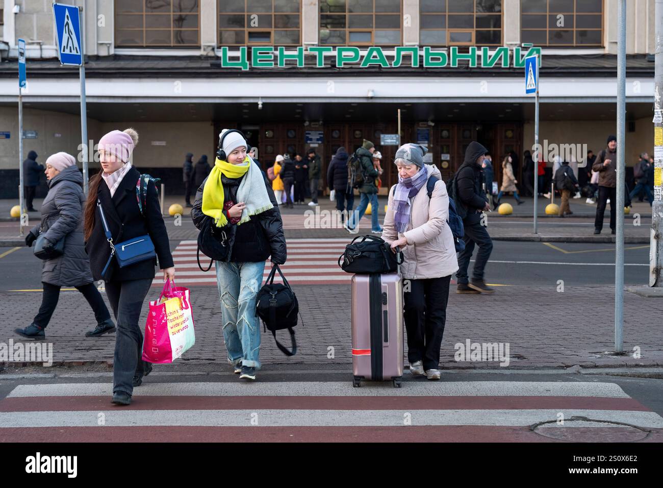 People are seen exiting the Central Train Station in Kyiv Stock Photo ...