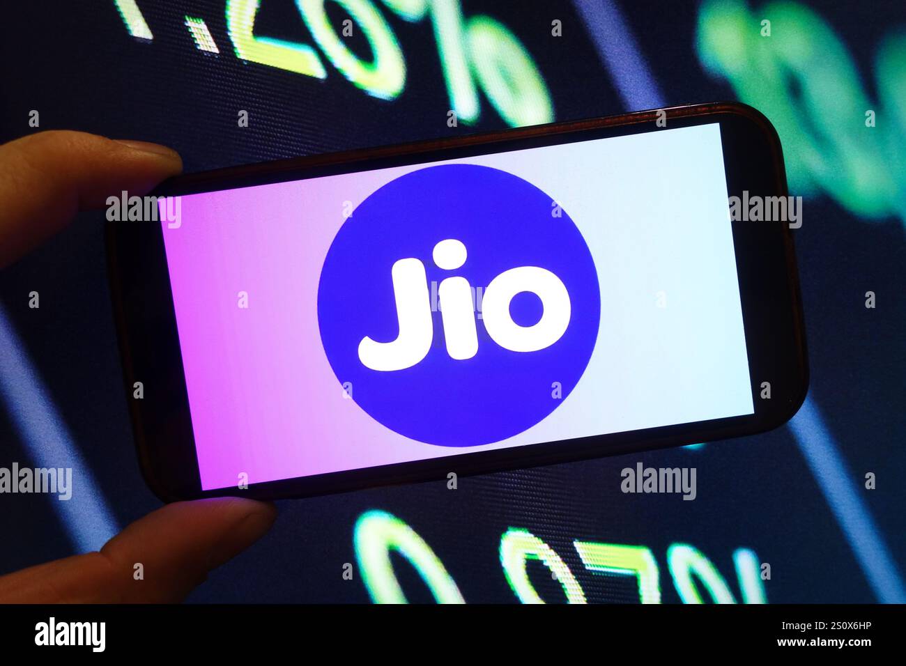 In this photo illustration, the Jio Financial Services company logo is ...