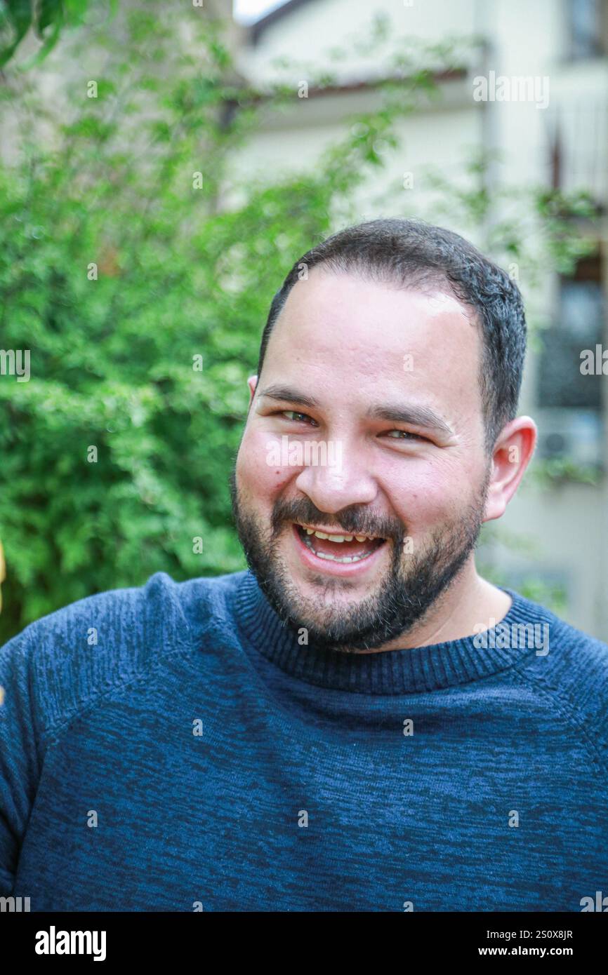 Positive Energy In The Laugh Of A Man Stock Photo - Alamy