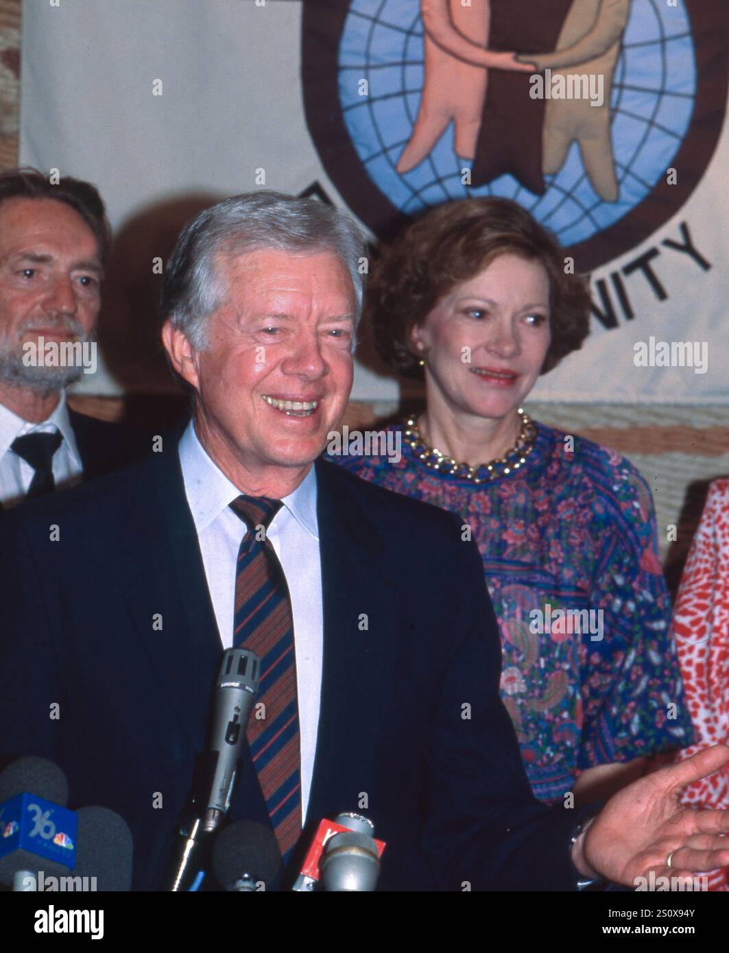 Former U.S. President JIMMY CARTER, speaks at a press conference ...