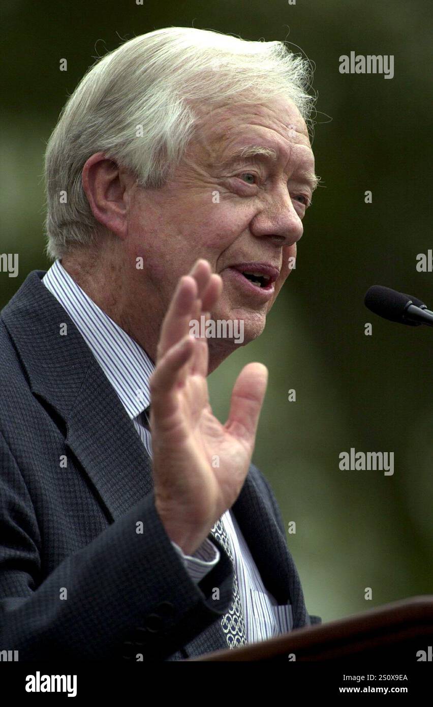 Georgetown, Texas USA, April 4 2001: Former U.S. President Jimmy Carter ...