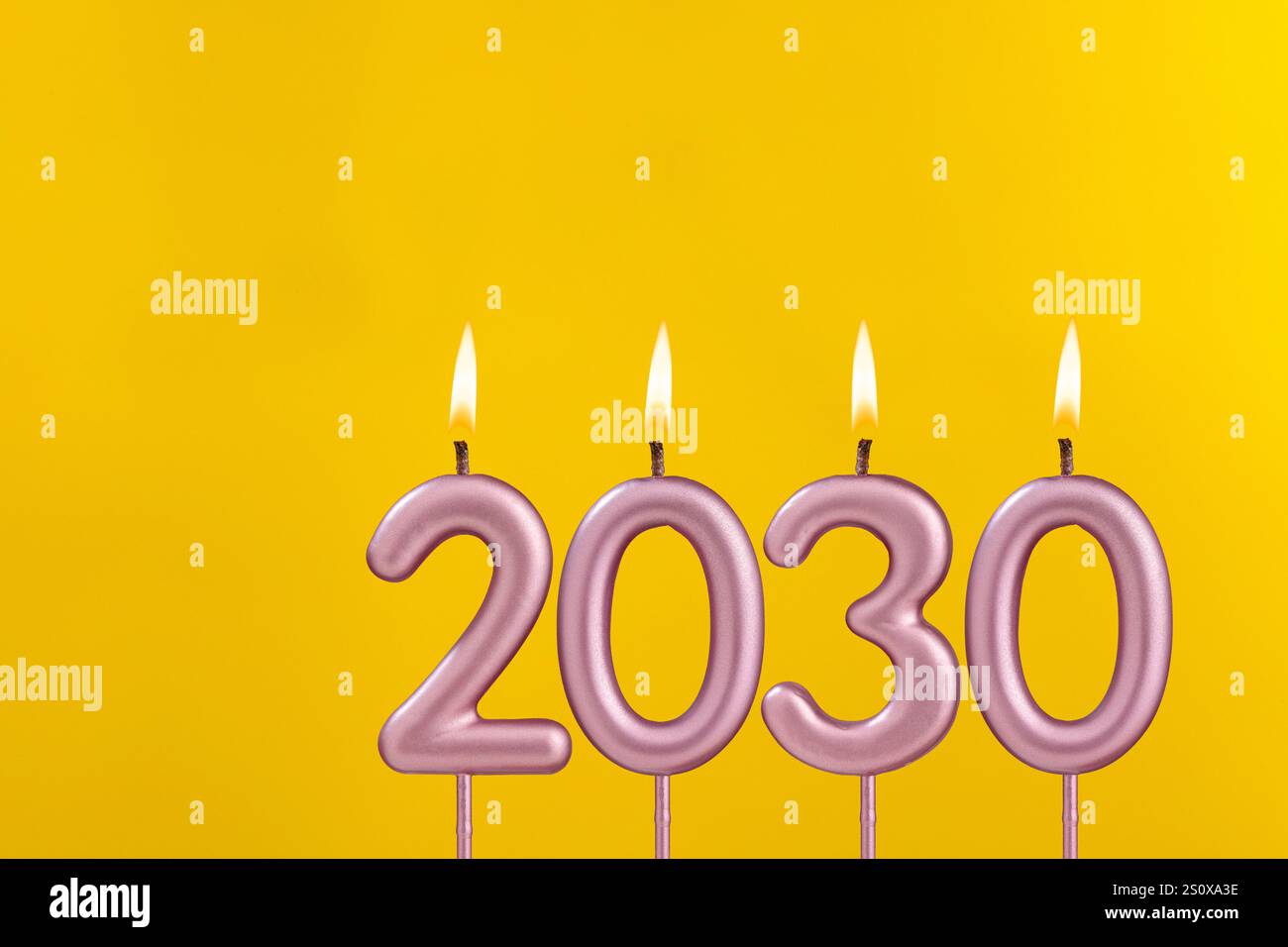 Happy New Year 2030 - Candles in the form of lit numbers Stock Photo ...