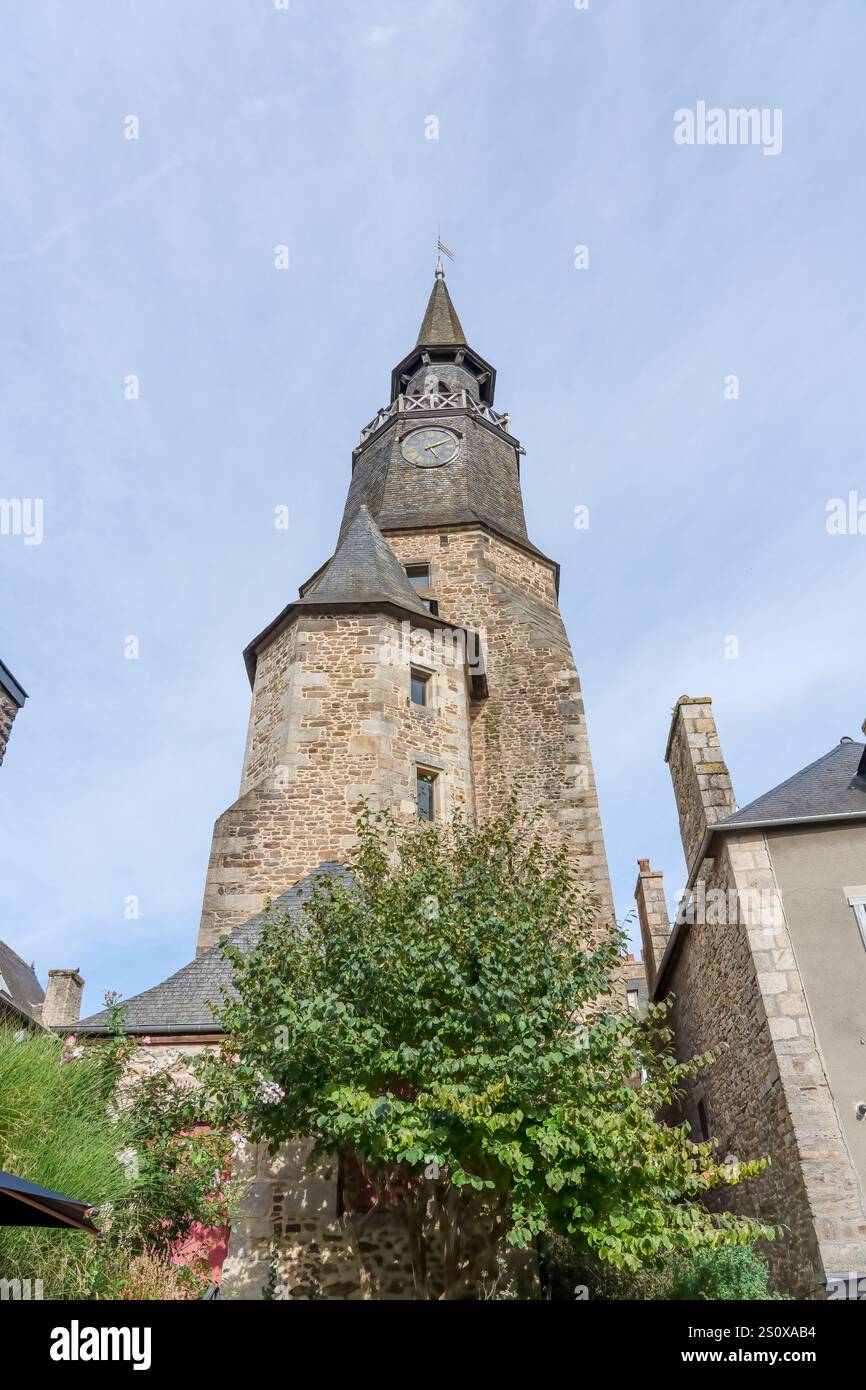 view of church tower and buildings of a beautifully preserved 14th ...