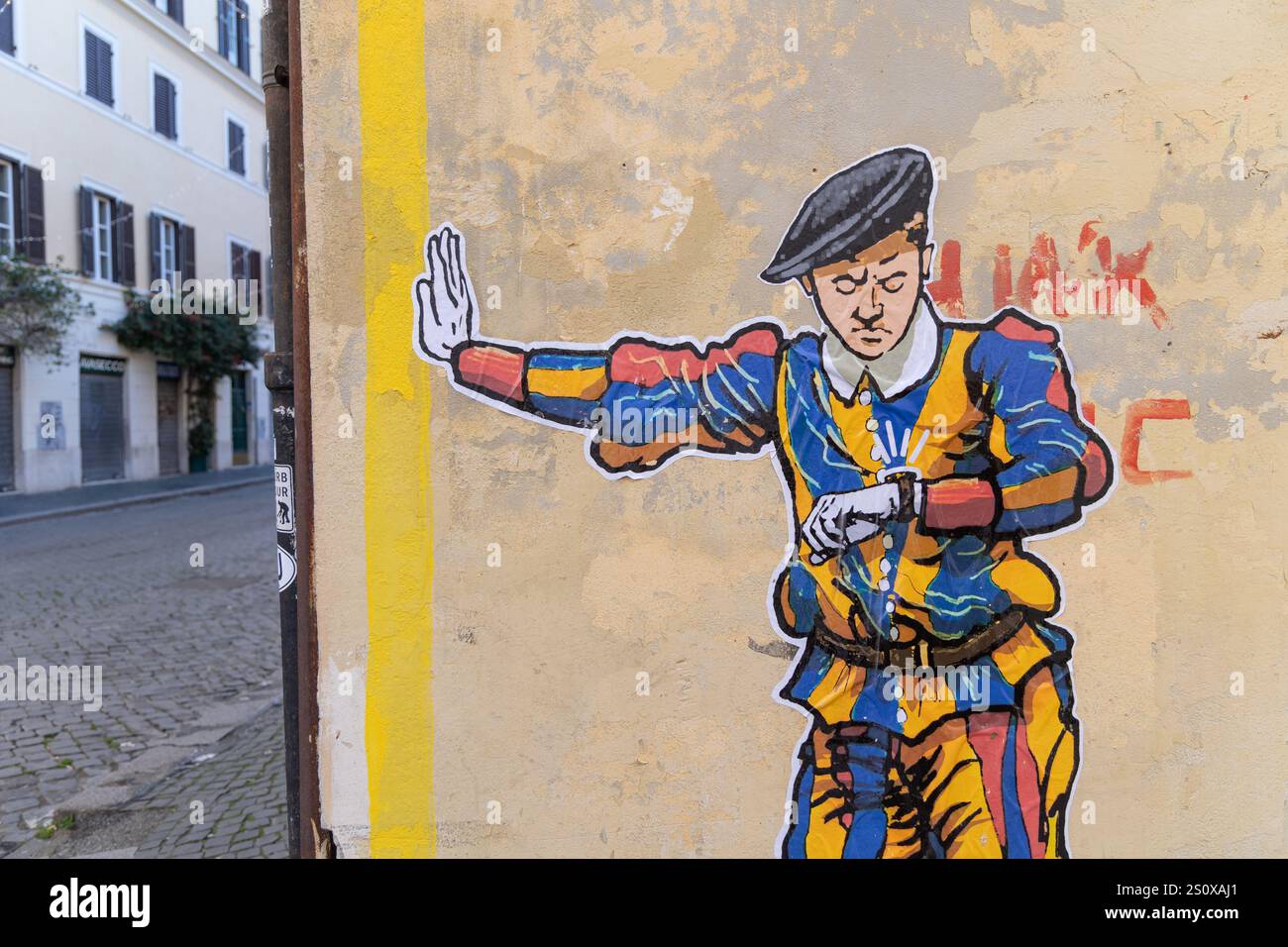 Rome, Italy. 29th Dec, 2024. Detail of the mural by Maupal entitled ...