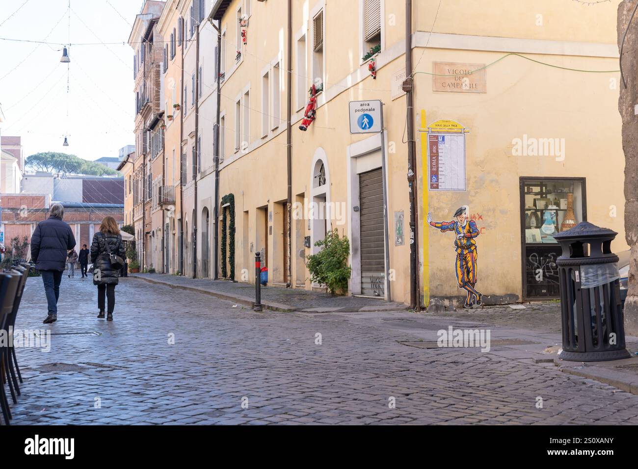 Rome, Italy. 29th Dec, 2024. View of the new mural made by Maupal ...