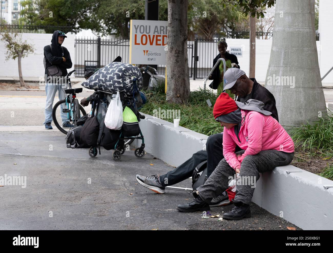 Tampa, Florida, USA. 29th Dec, 2024. Homeless men and women in Tampa's ...