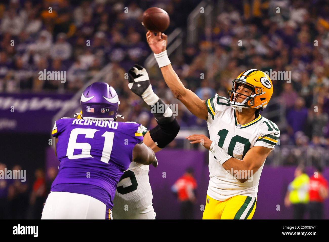 Green Bay Packers' Jordan Love throws during the second half of an NFL ...