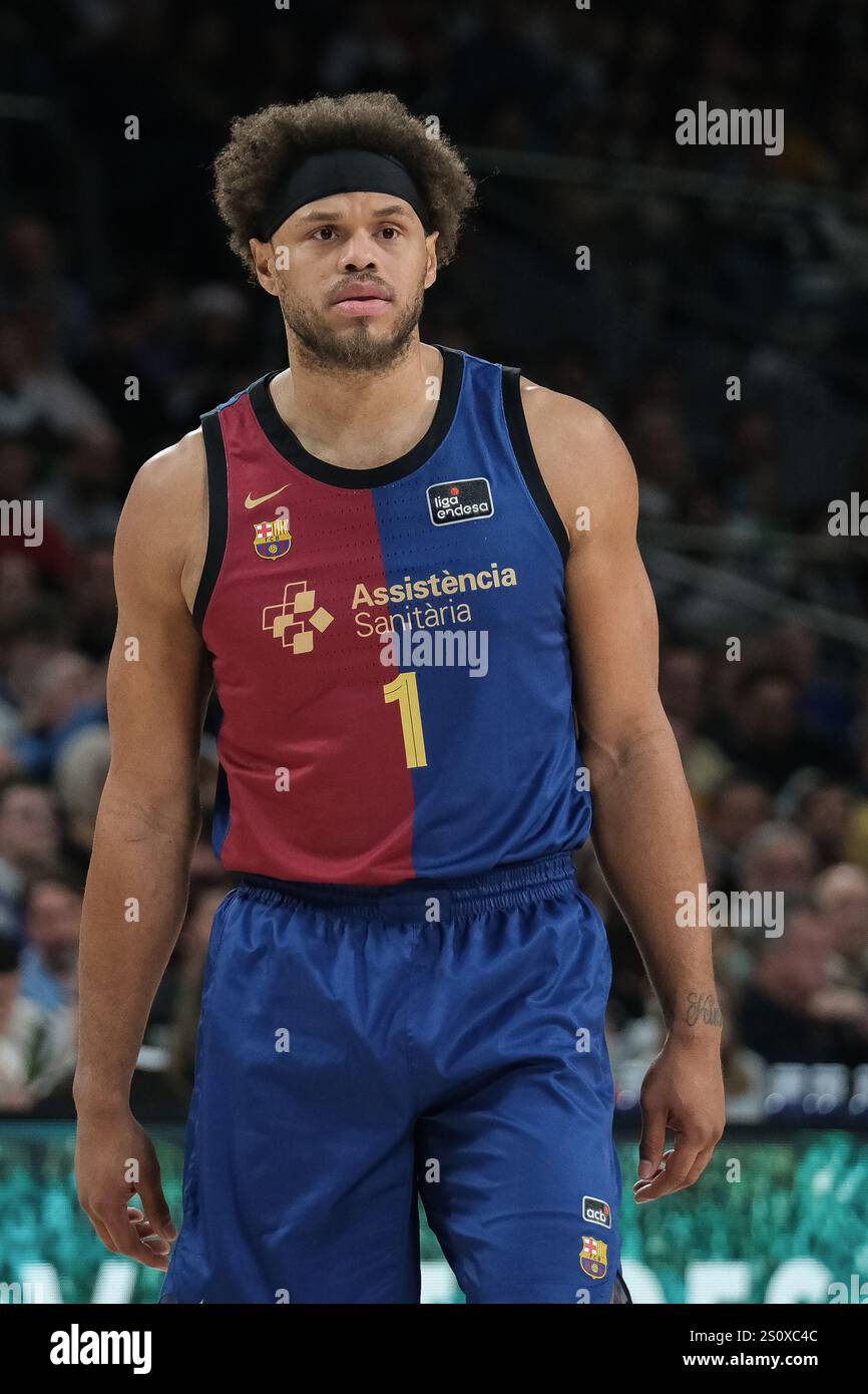 Justin Anderson of Baca during Liga ACB basketball match Real Madrid and Barca en Wizcenter on ...