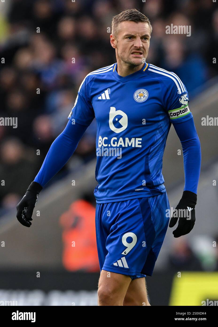 Leicester, UK. 29th Dec, 2024. Jamie Vardy of Leicester City during the ...