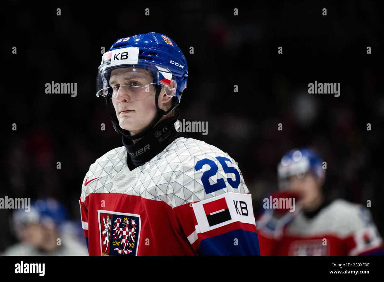 Jiri Felcman of, Czech Republic. , . during the 2025 IIHF World Junior ...