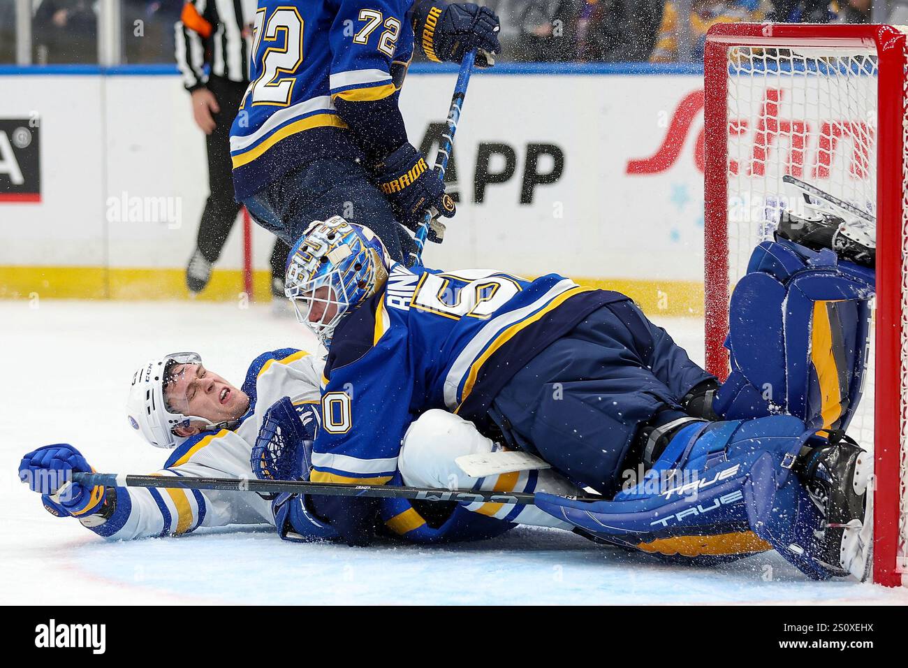 Buffalo Sabres Beck Malenstyn 29 Collides With St Louis Blues