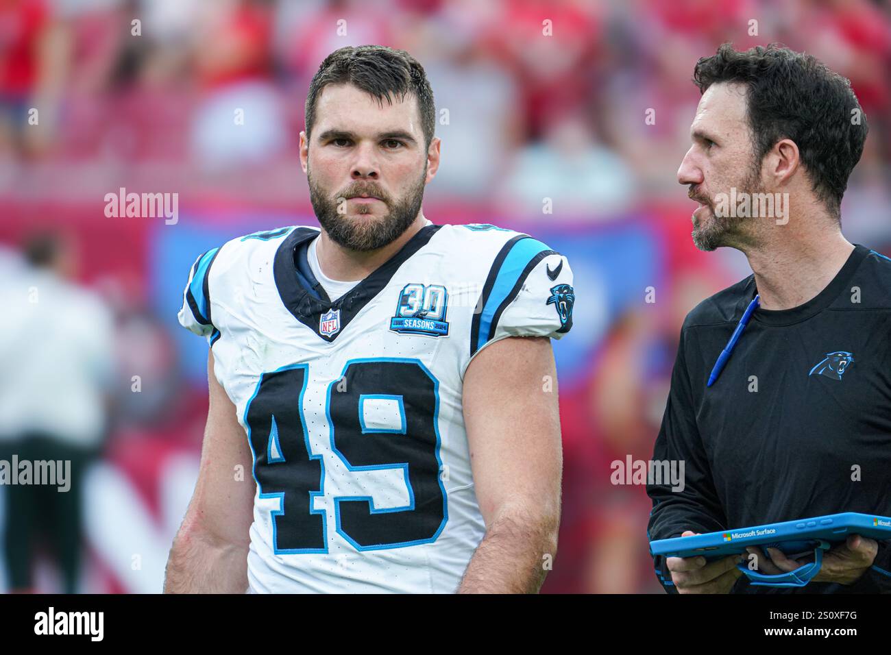 Tampa Bay, Florida, USA, December 29, 2024, Carolina Panthers player ...