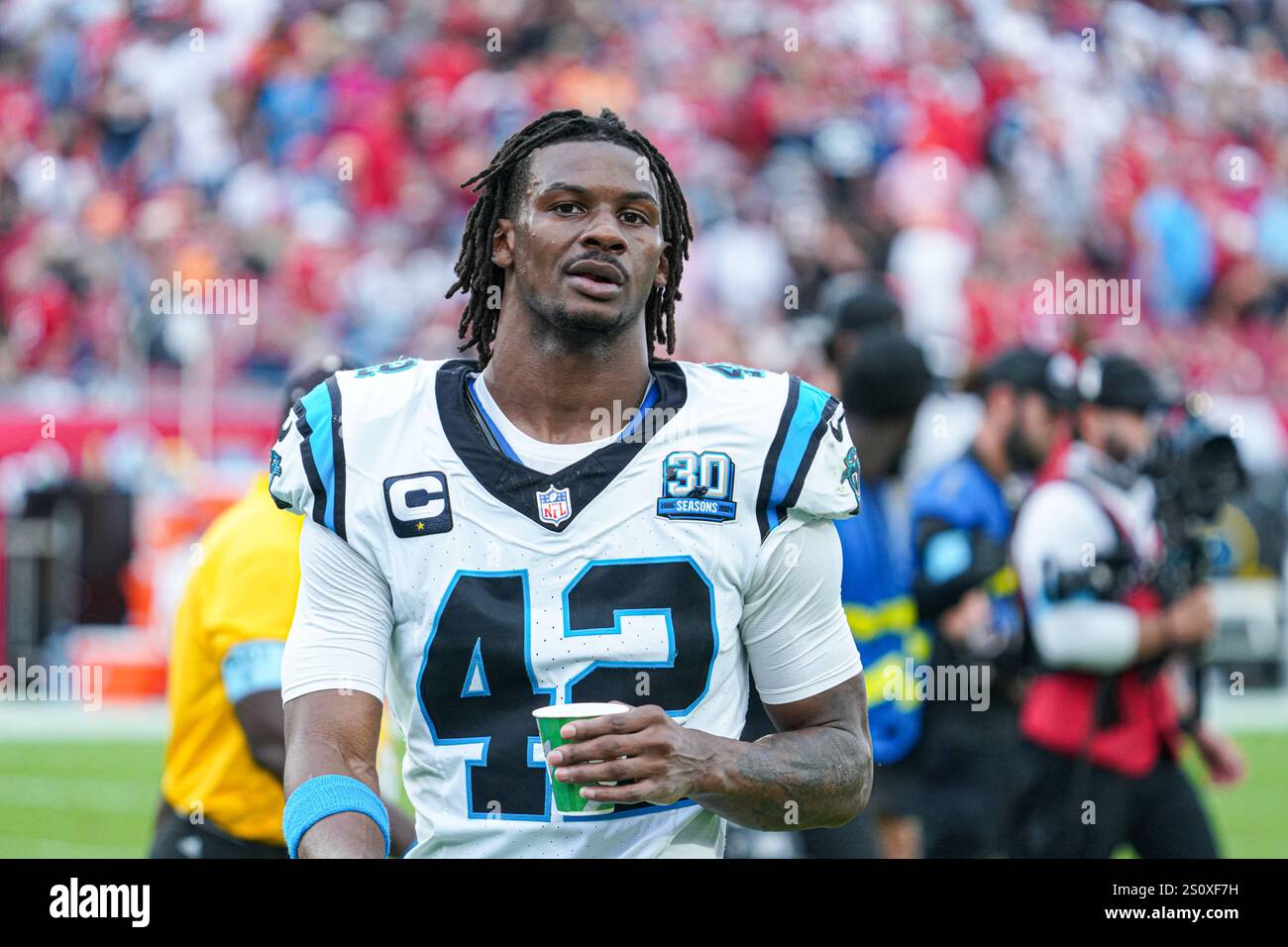 Tampa Bay, Florida, USA, December 29, 2024, Carolina Panthers player ...