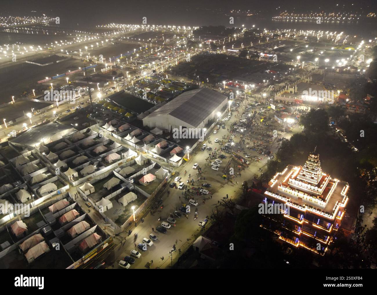Prayagraj, Uttar Pradesh, India. 29th Dec, 2024. An aerial view of ...