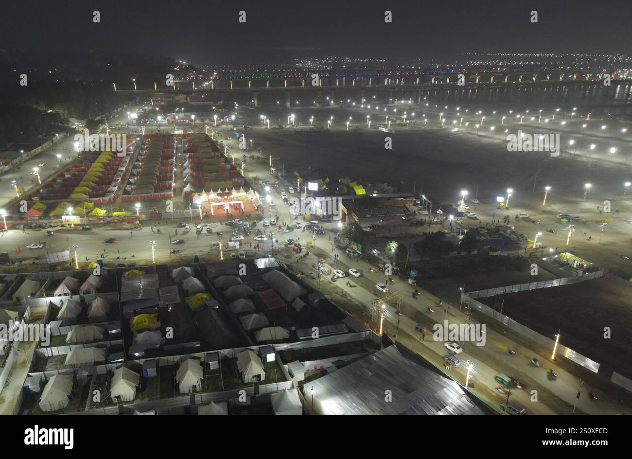 Prayagraj, Uttar Pradesh, India. 29th Dec, 2024. An aerial view of ...