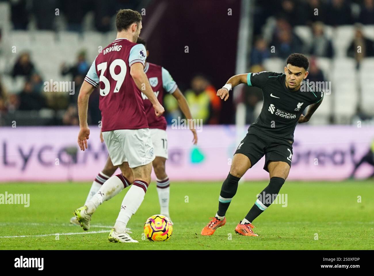 London, UK. 29th Dec, 2024. Andy Irving of West Ham United under ...