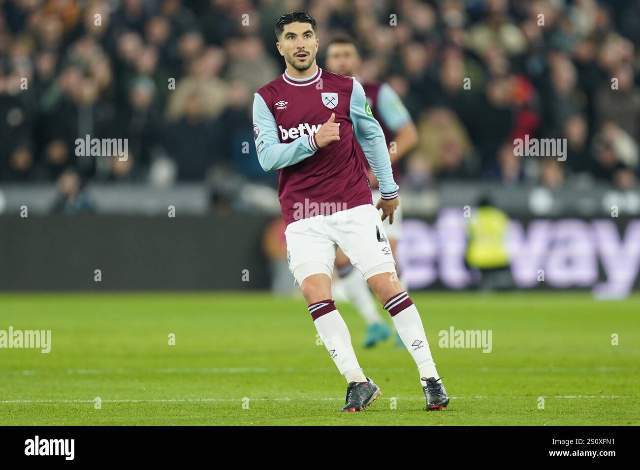 London, UK. 29th Dec, 2024. Carlos Soler of West Ham United during the ...