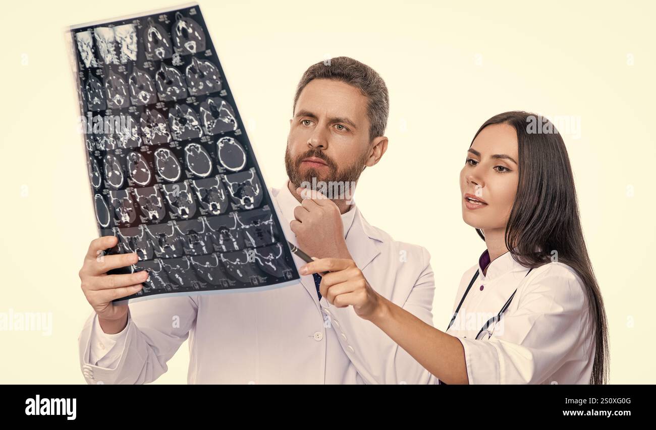 Doctor and Radiologist Discuss Diagnosis with mri scan. doctor give ...