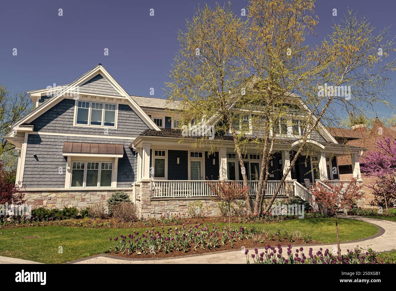 suburban cottage architecture. modern suburb house. residential ...