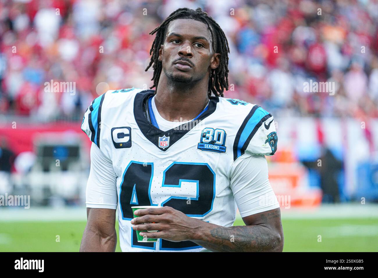Tampa Bay, Florida, USA, December 29, 2024, Carolina Panthers player ...