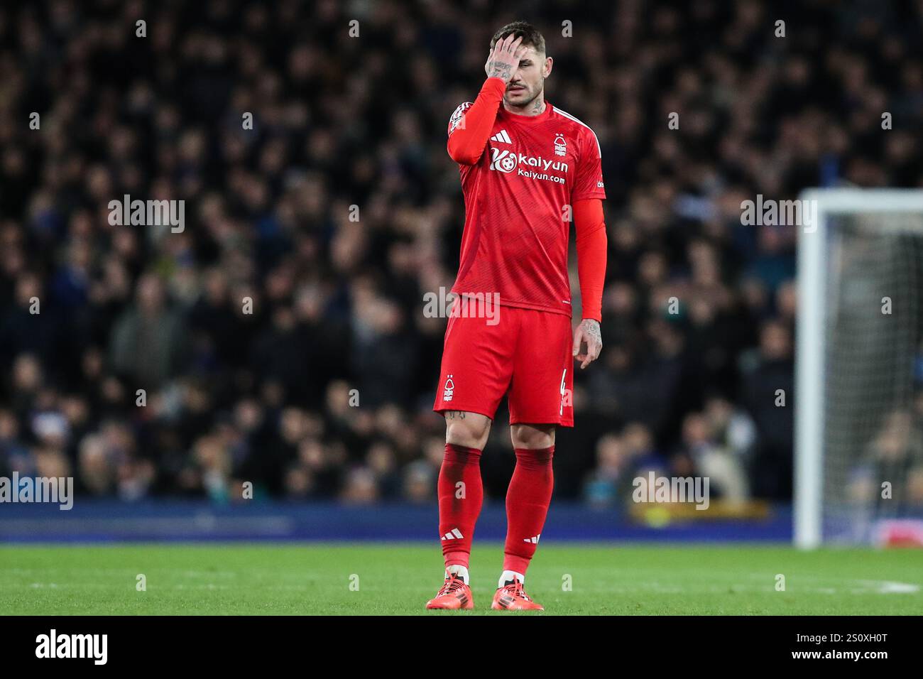 Morato of Nottingham Forest reacts during the Premier League match ...