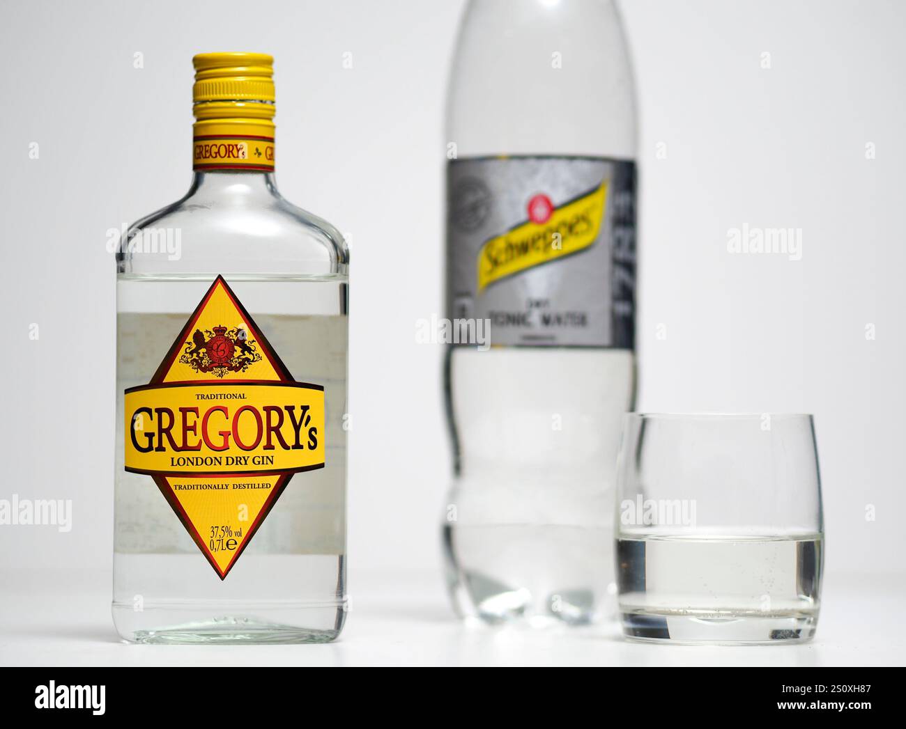 In this photo illustration, a Traditional Gregory's London dry gin ...