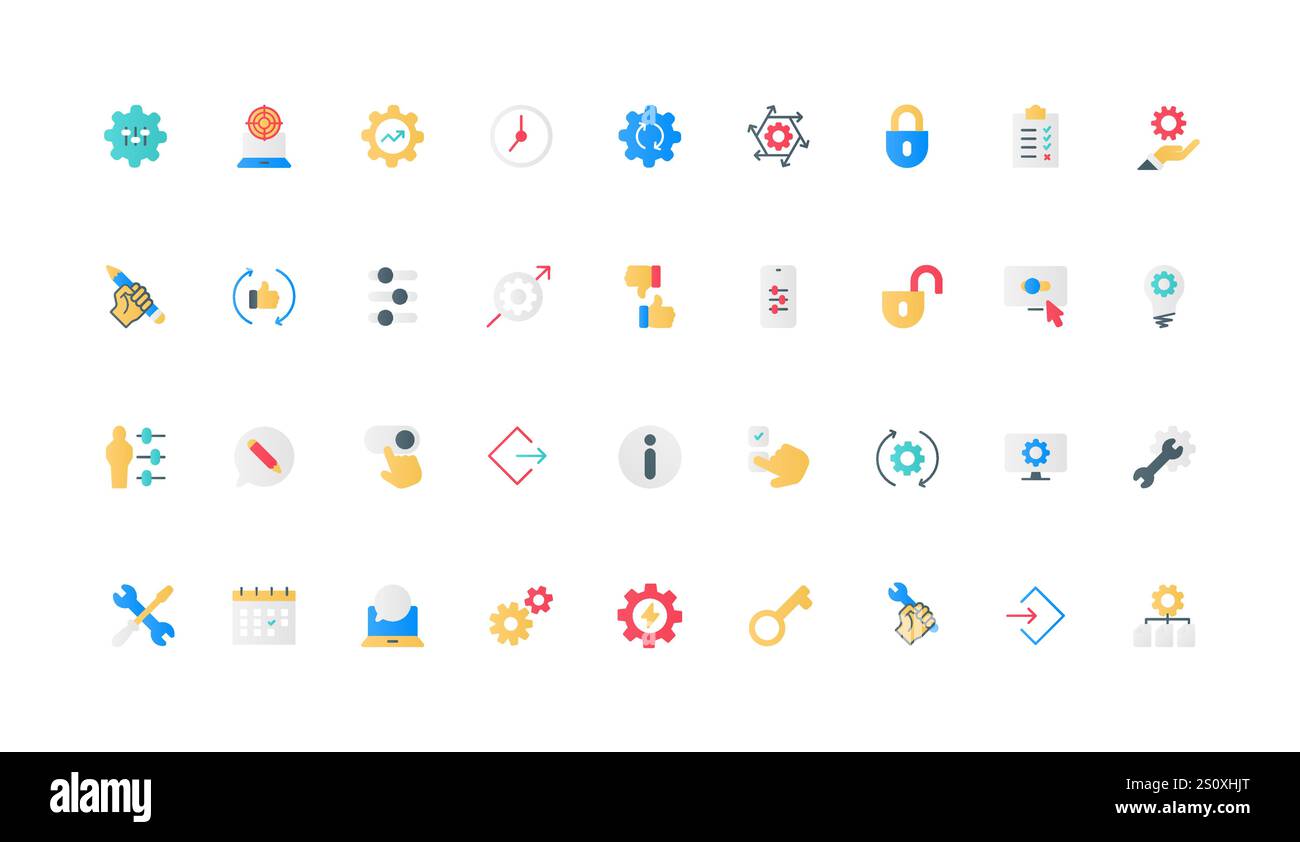 Gears of operation and settings control, setup management on panel with ...