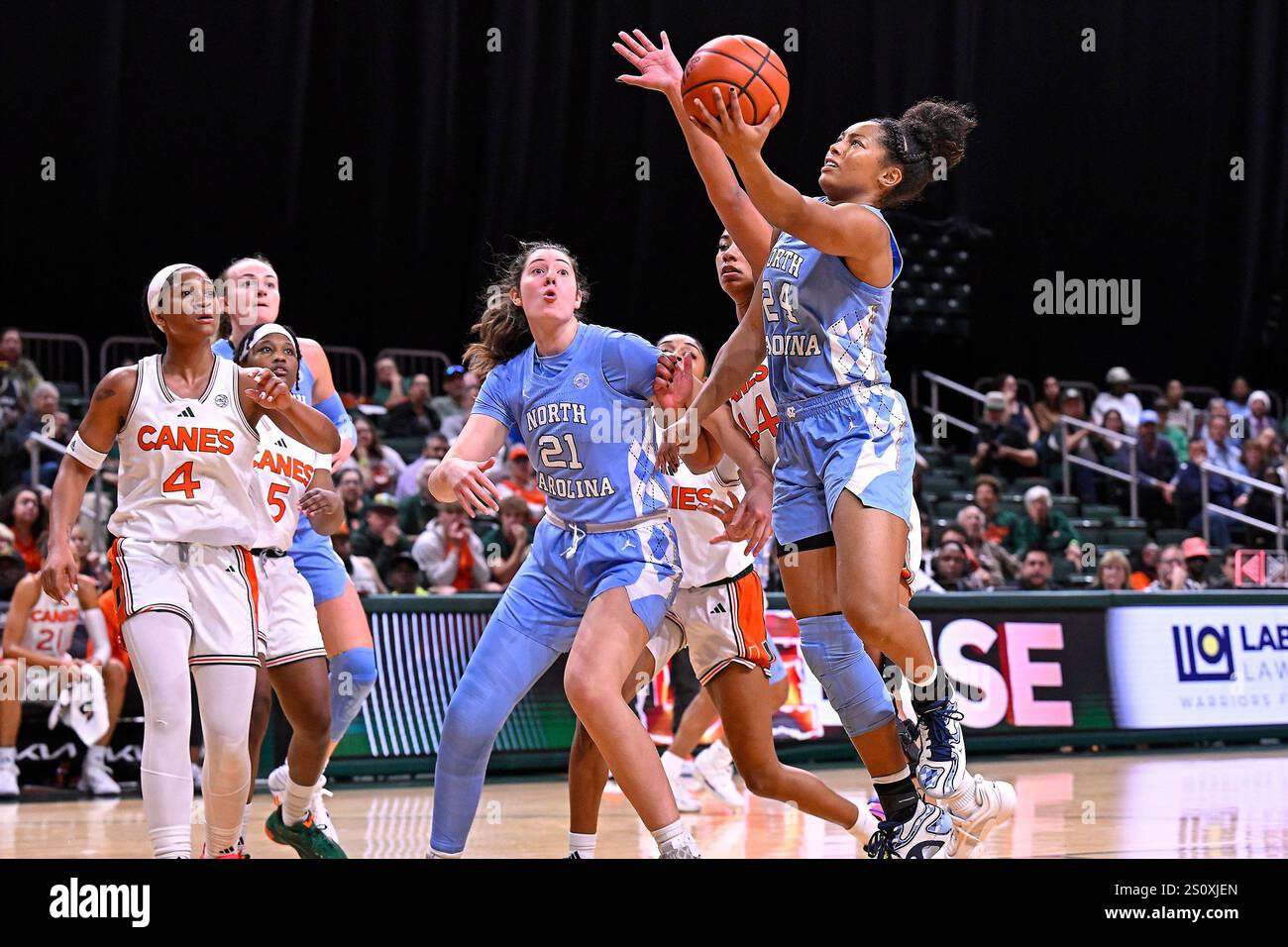 CORAL GABLES, FL - DECEMBER 29: North Carolina guard Indya Nivar (24 ...