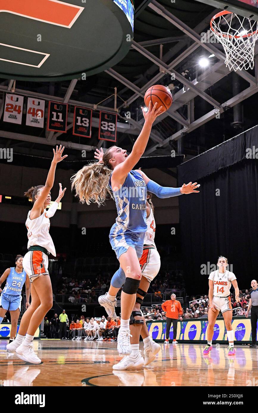 CORAL GABLES, FL - DECEMBER 29: North Carolina guard/forward Alyssa ...