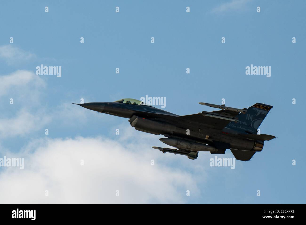A U.S. Air Force F-16 Fighting Falcon aircraft, assigned to the 122nd ...