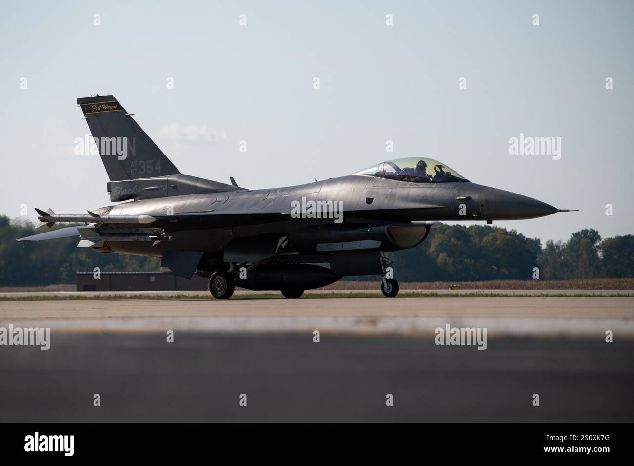 A U.S. Air Force F-16 Fighting Falcon aircraft, assigned to the 122nd ...