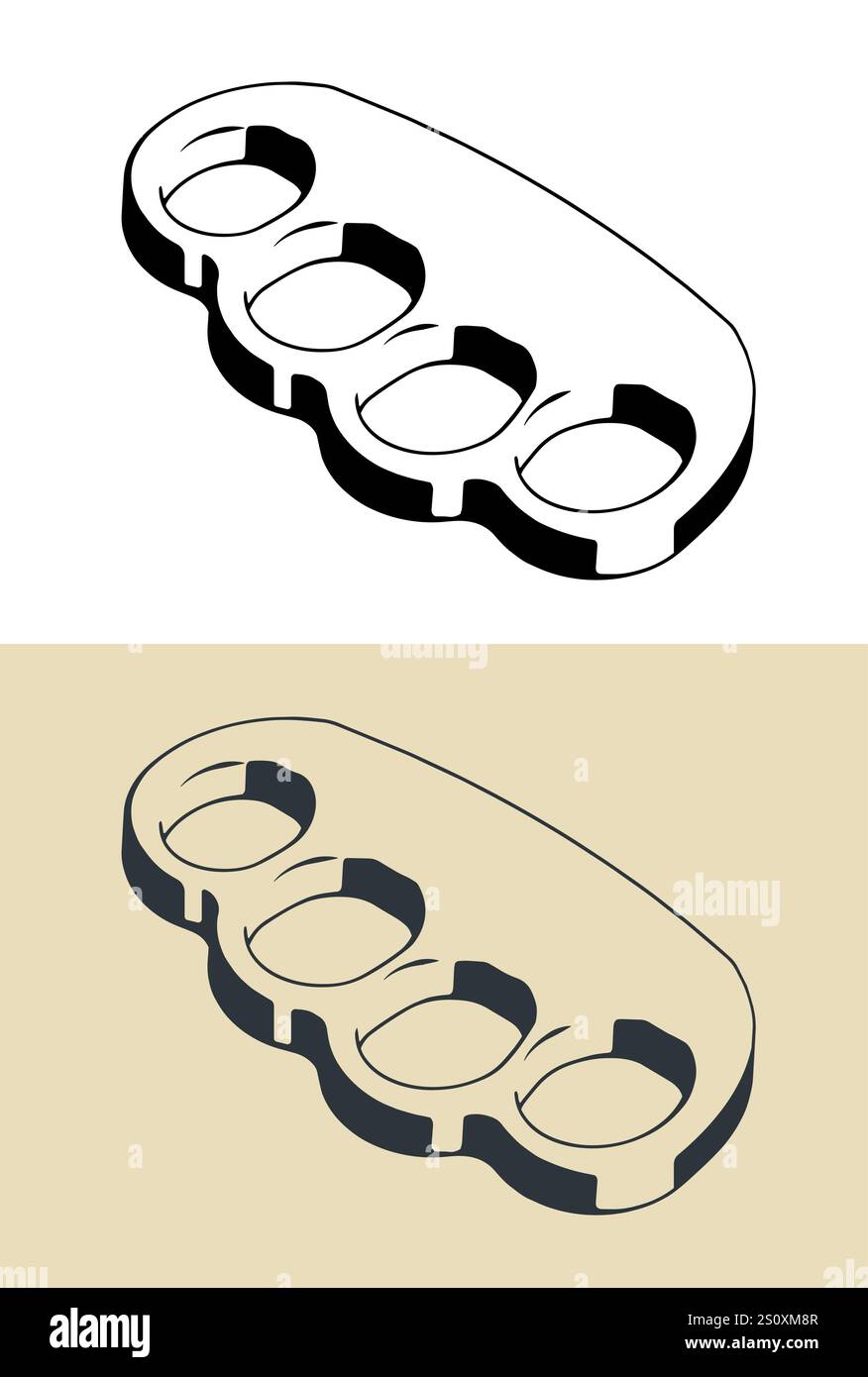 Stylized vector illustrations of a brass knuckles Stock Vector Image ...