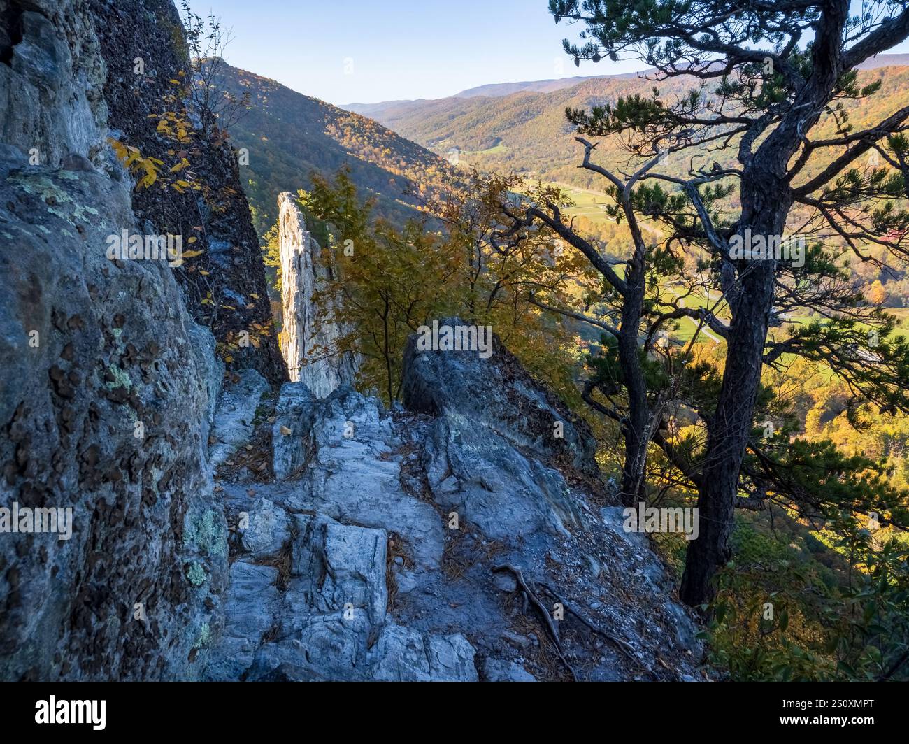 Stunning fall foliage stretches across the mountain landscape as seen ...