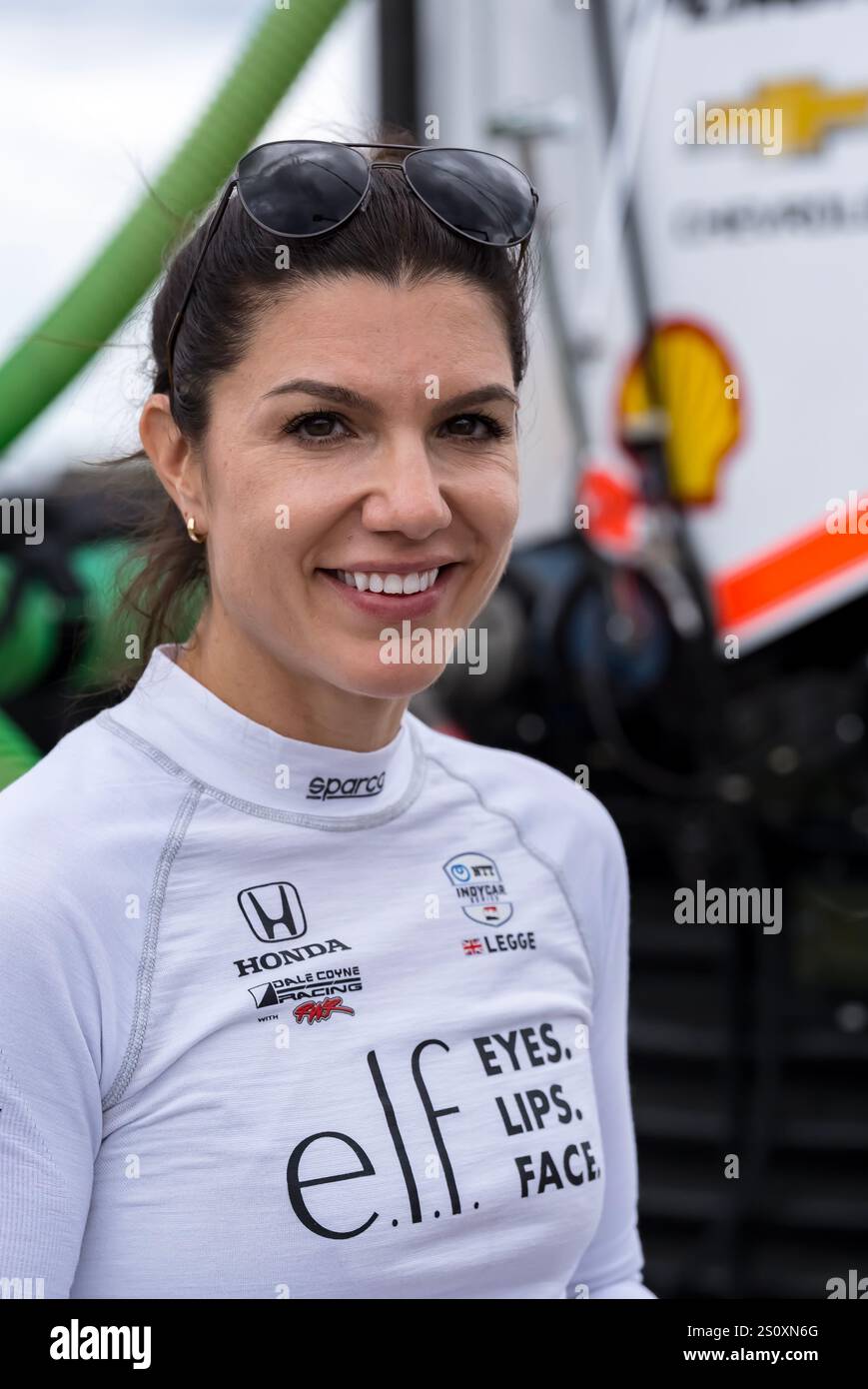 KATHERINE LEGGE (51) (ENG) of Guildford, England prepares to qualify ...