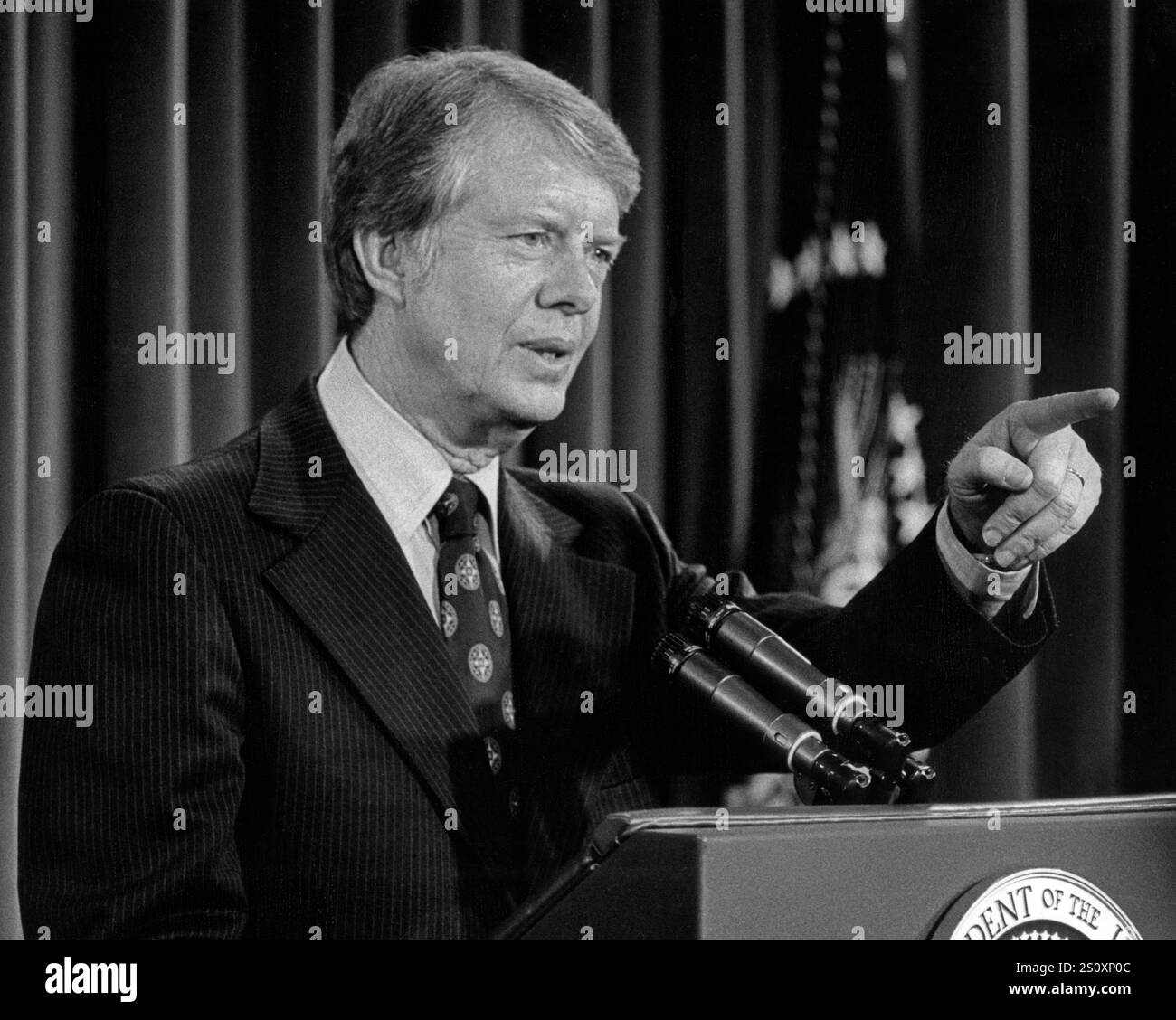 United States President Jimmy Carter holds a nationally televised press ...