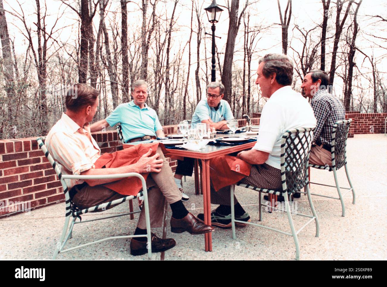 United States President Jimmy Carter, second left, meets, from left to ...