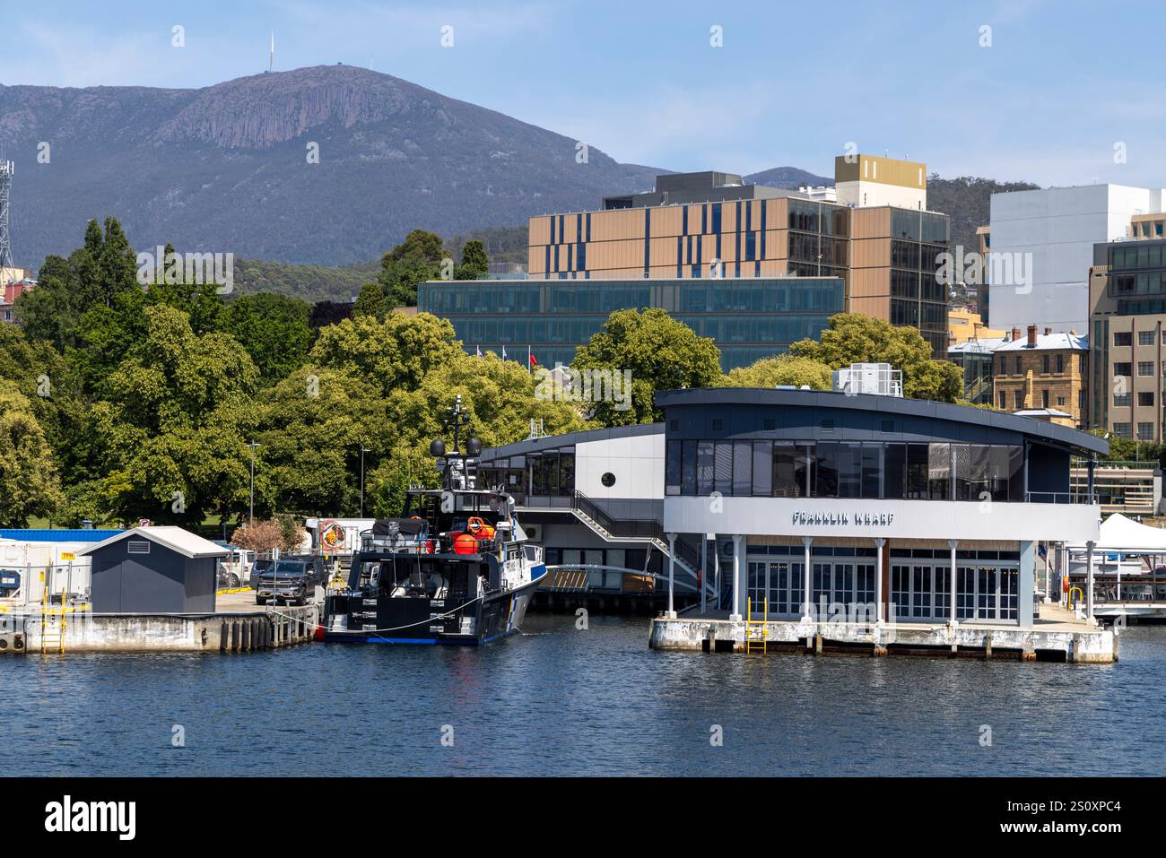 Hobart Tasmania, Franklin wharf at Constitution dock waterfront with ...