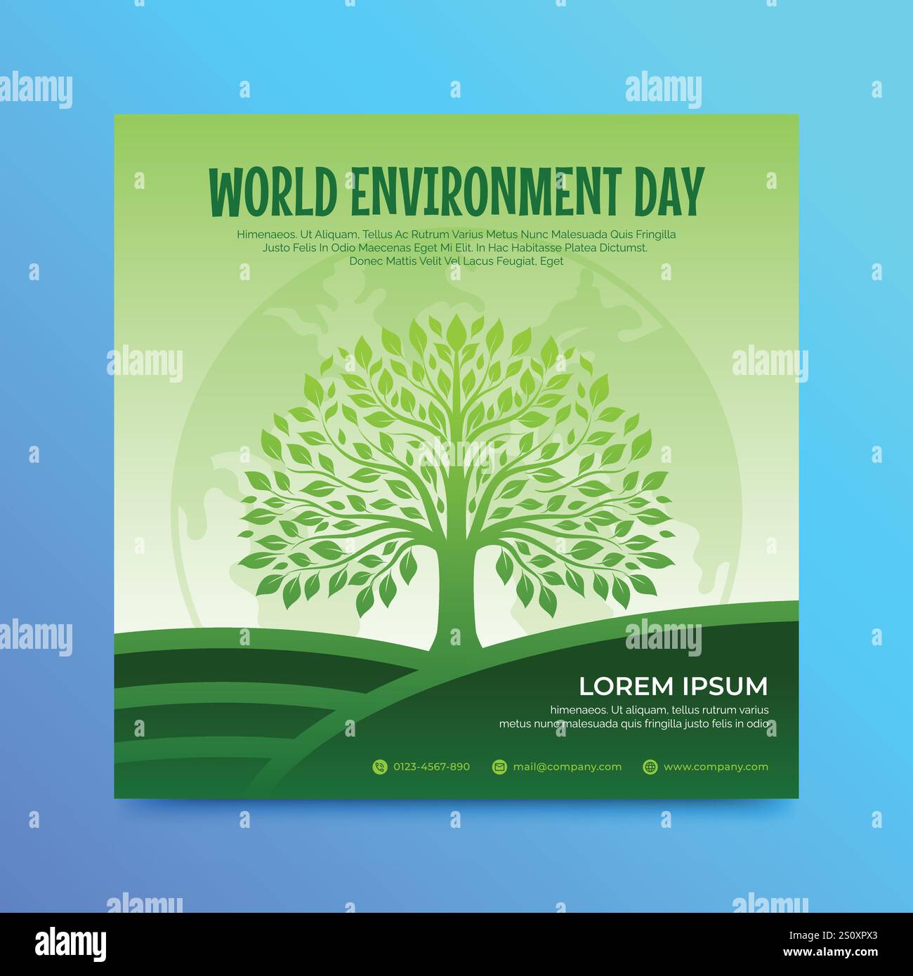 World Environment Day Background or poster with tree silhouette ...