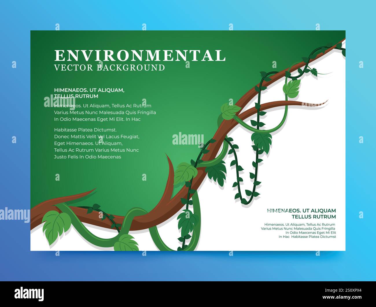 Environmental Nature Background with bush, tree and leaves illustration ...