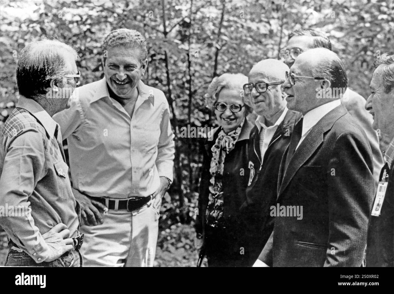 United States President Jimmy Carter, left, chats with Prime Minister ...