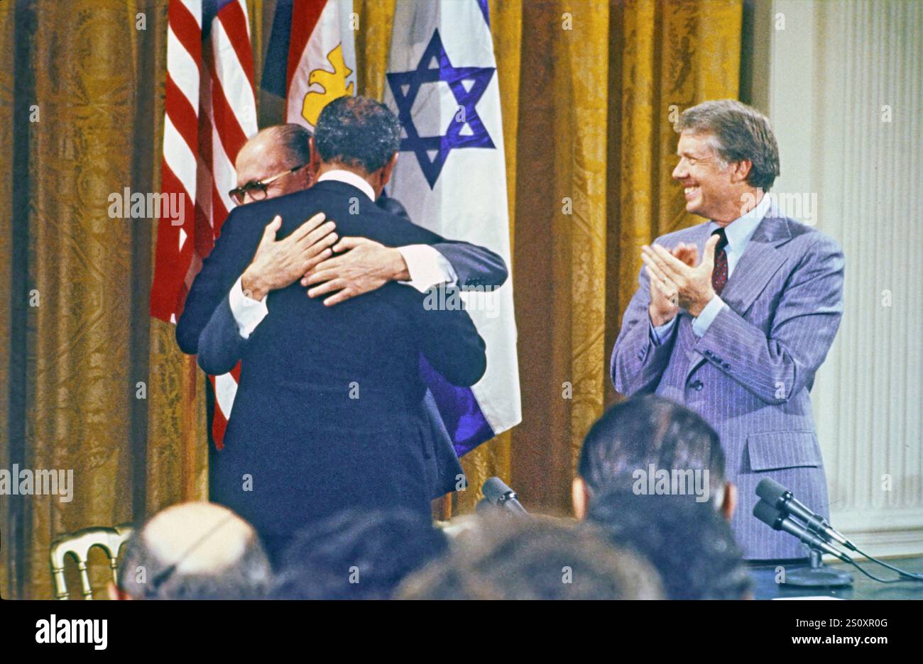 United States President Jimmy Carter, right, applauds as President ...