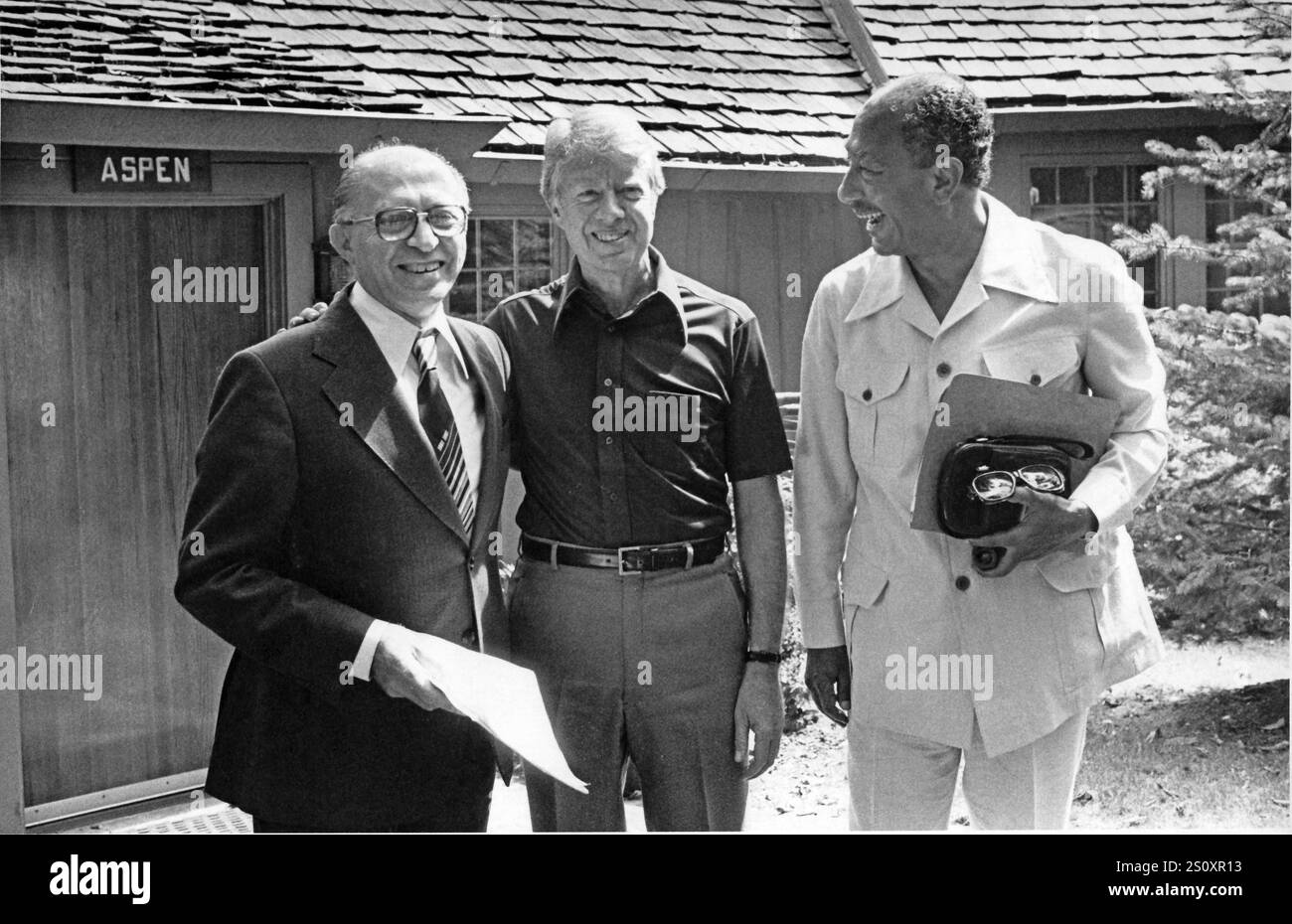 Prime Minister Menachem Begin of Israel, left, United States President ...